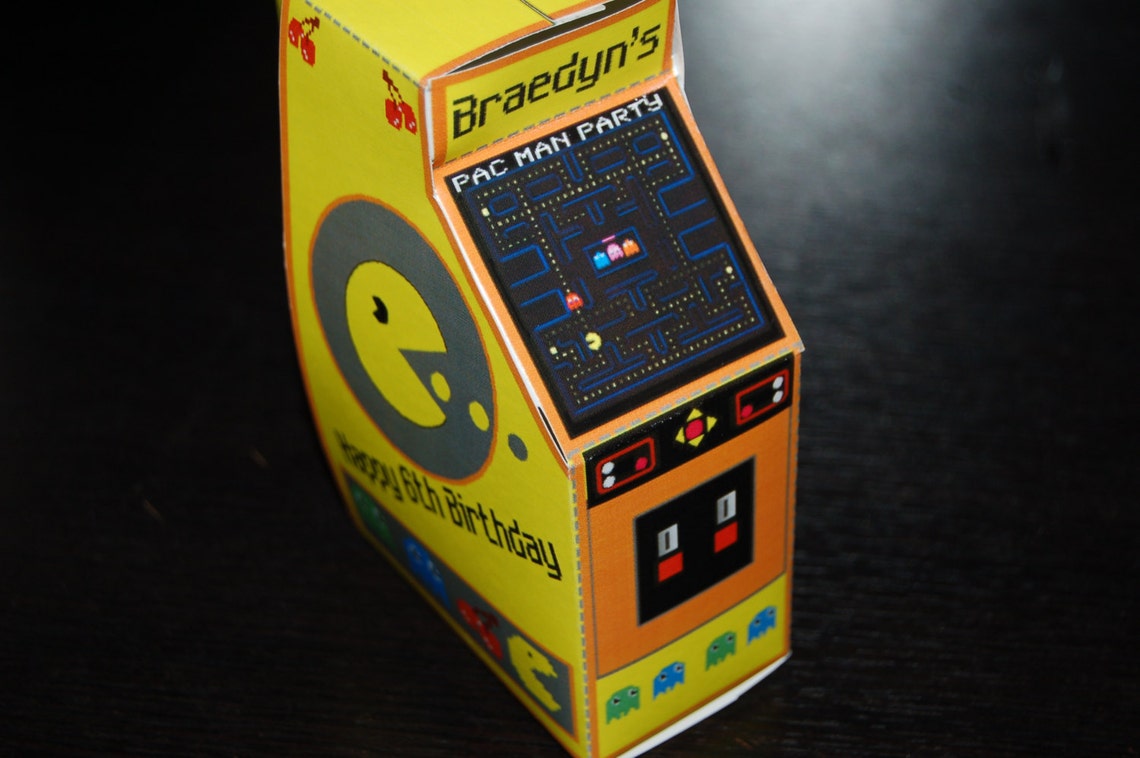 PDF Template Retro Inspired Arcade Machine Party Favor Box | Etsy