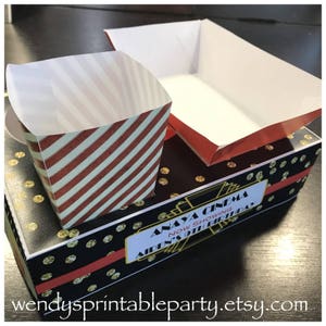 Personalised Red Carpet Movie Night Party Food Lunch Box - DIY ...