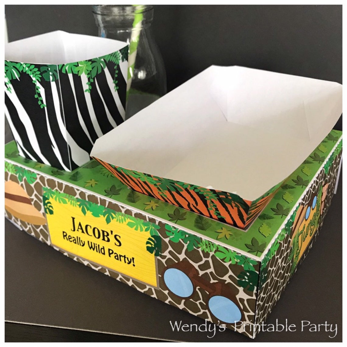 PDF Template Jungle /really Wild Themed Party Food Lunch Box - Etsy