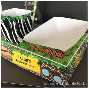 PDF Template Jungle /really Wild Themed Party Food Lunch Box, Hotdog ...