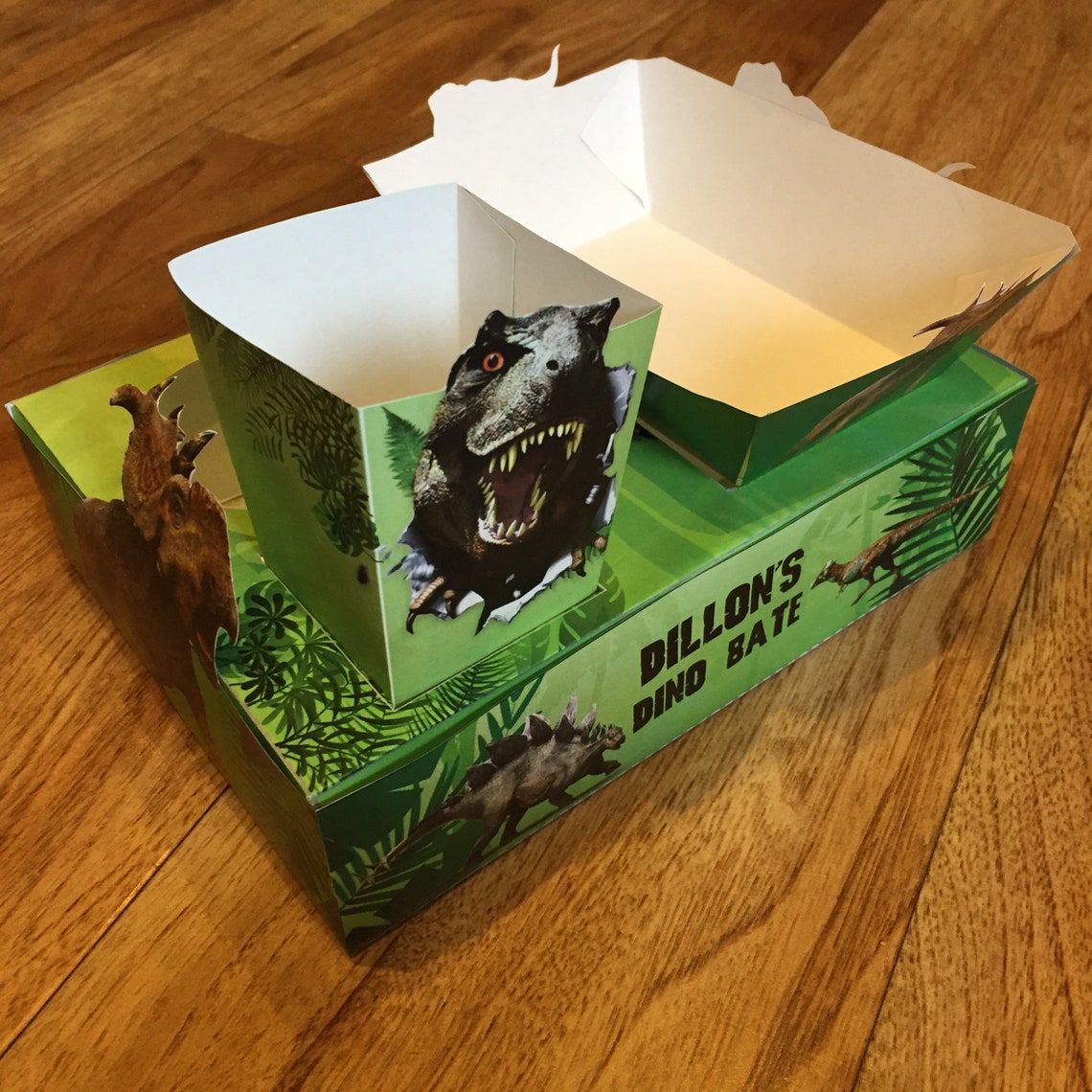 PDF Template Dinosaur Theme Party Food Lunch Box W/ Hotdog - Etsy