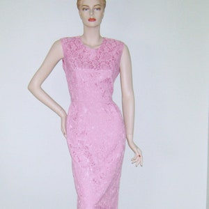 Vintage 1950s 1960s Pink Lace Hollywood Starlet Mod Hourglass Bombshell ...