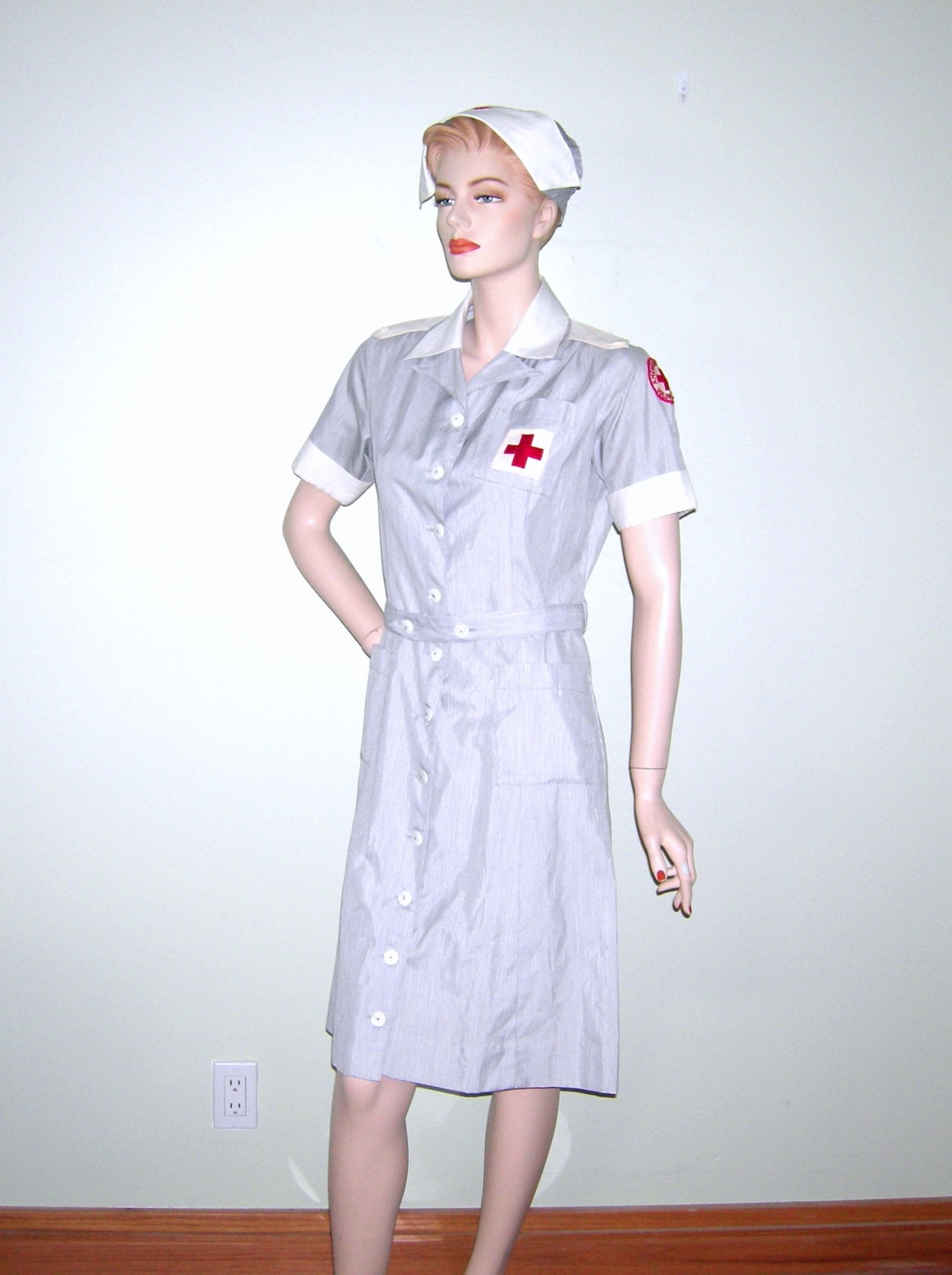 WWII Vintage 1940s 1950s AMERICAN RED Cross Uniform Volunteer Nurse ...
