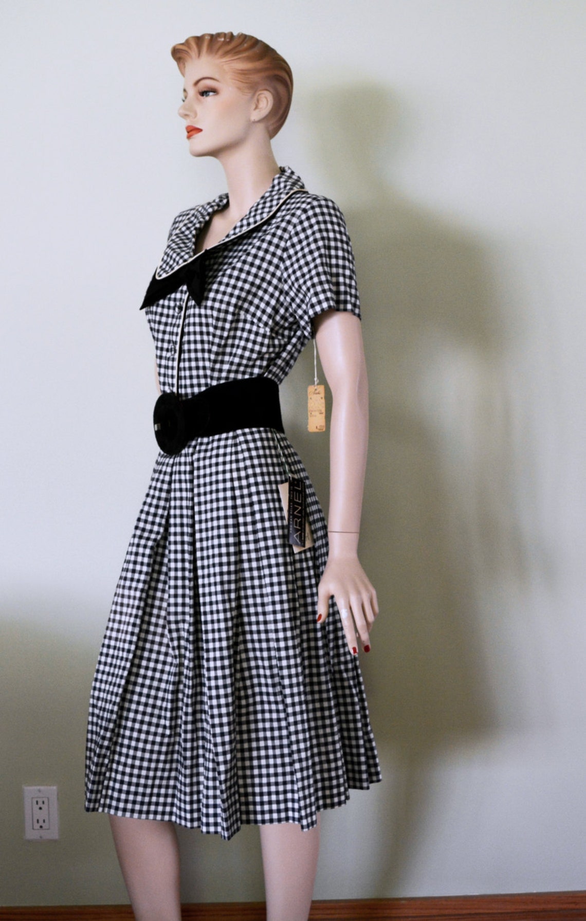 Vintage 50s Gingham Checked Rockabilly VLV Pin up BOMBSHELL | Etsy