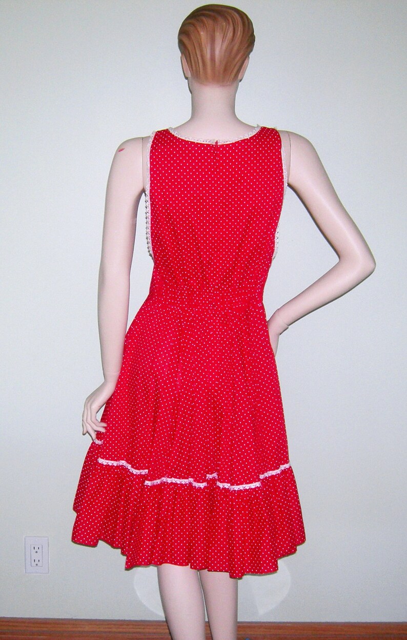 Vintage Rockabilly Bombshell Pinup Dress/ VLV/ Red Polka Dot/ Lace up ...