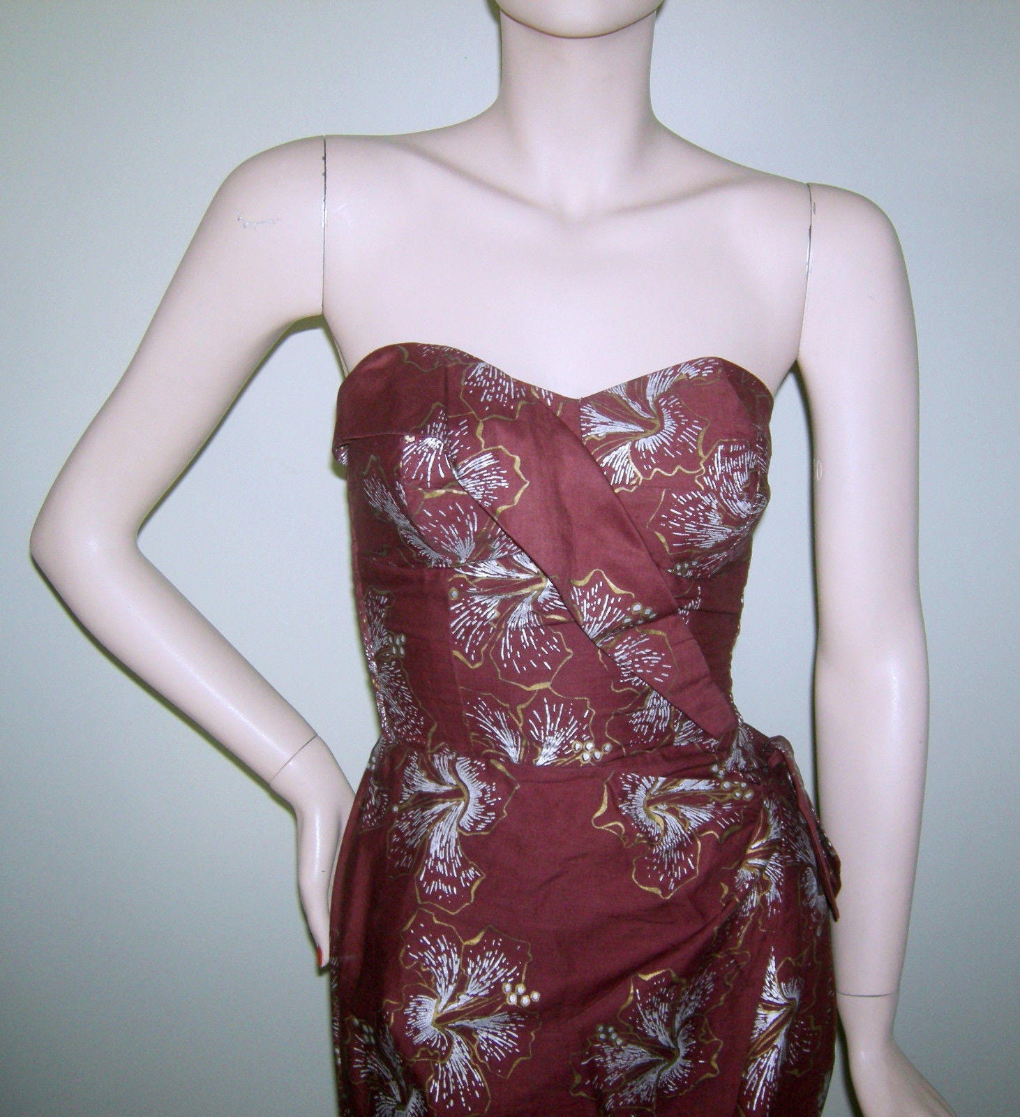 Vintage 1950s ALFRED SHAHEEN Sarong Hawaiian Dress Metallic - Etsy