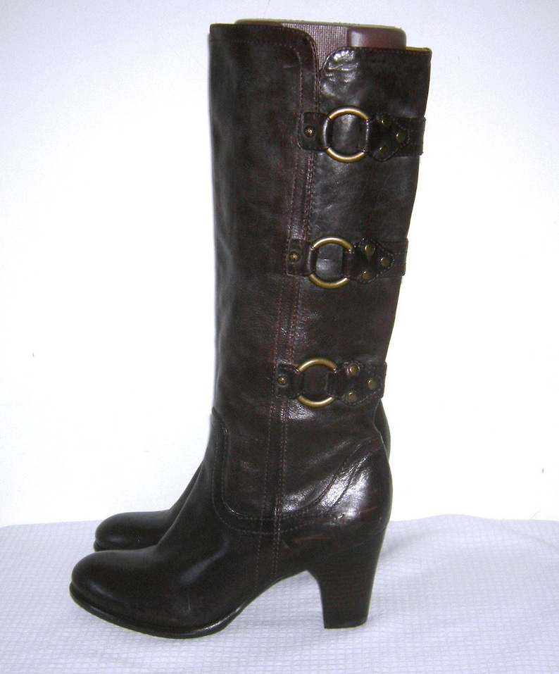 Vintage FRYE Boots/ Fiona/ 3 Strap Boots/ Patina Finsh/ Distressed ...