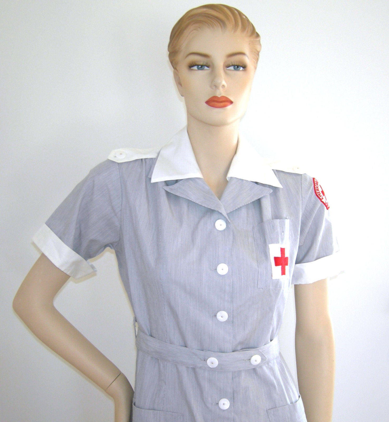WWII Vintage 1940s 1950s AMERICAN RED Cross Uniform Volunteer Nurse ...