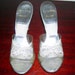 50s Vintage SPRINGOLATOR Mules Clear LUCITE RHINESTONE Bombshell Peep ...