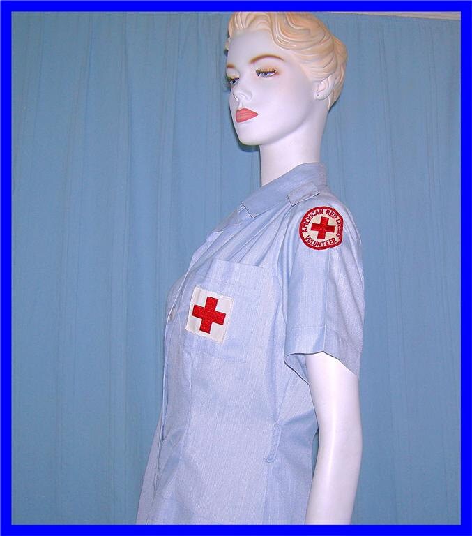 WWII Vintage 40s 50s AMERICAN RED Cross Volunteer Nurse Uniform ...