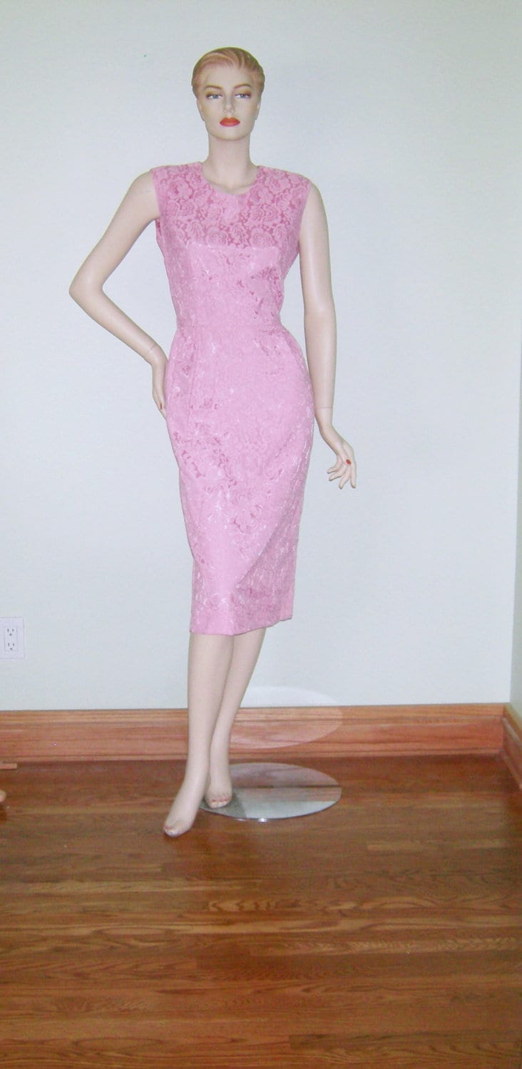 Vintage 1950s 1960s Pink Lace Hollywood Starlet Mod Hourglass Bombshell ...