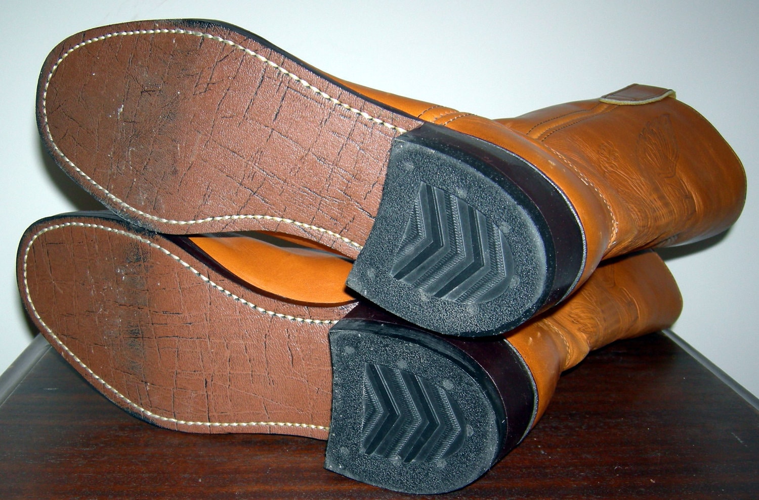 Vintage 70s Mens Boots Made USA Leather Double American Eagle Knapp ...