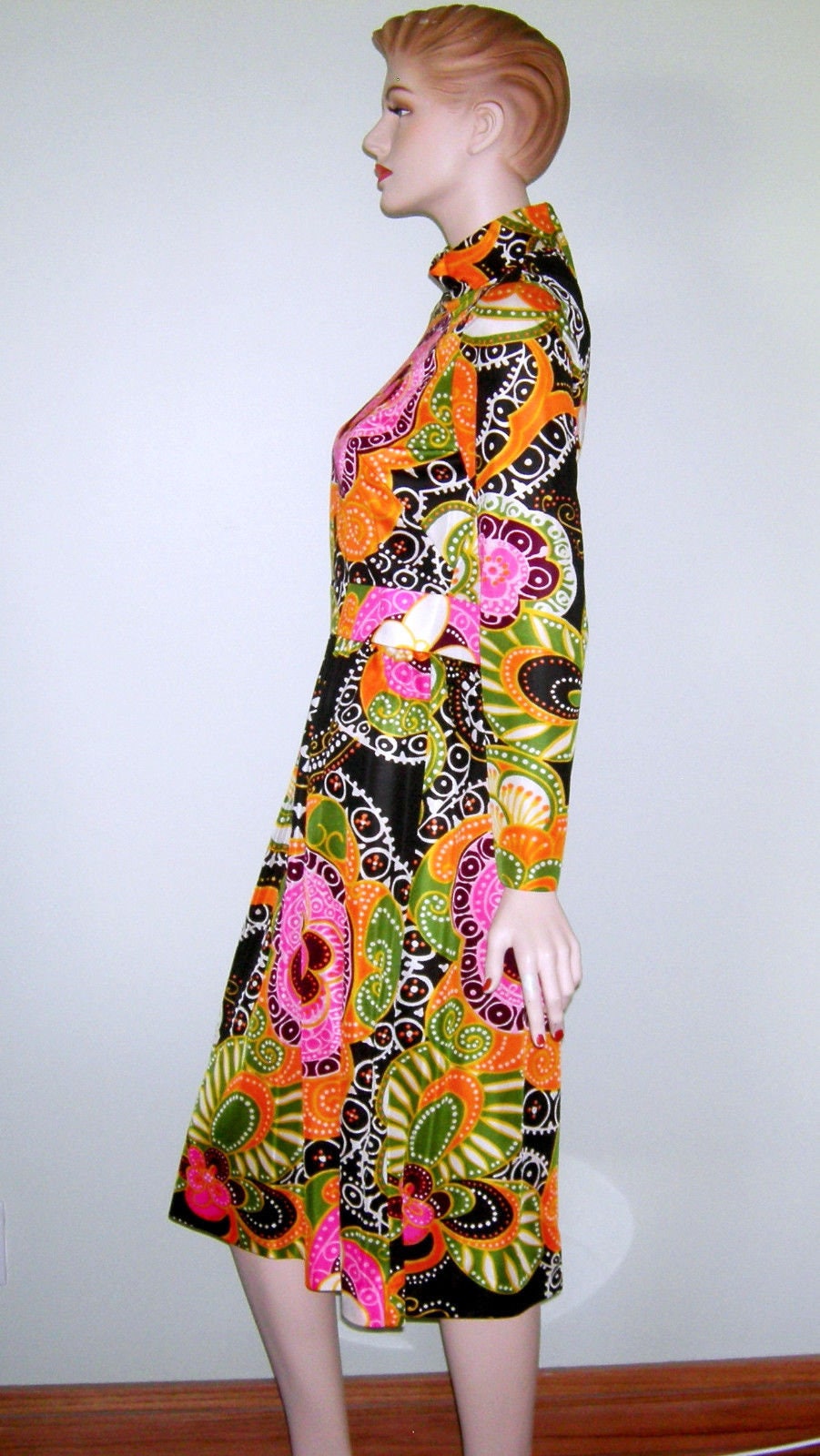 Vintage 1960s Dress/ Mod/ Psychedelic/ MISTER ROBERT Dress/ Mod Op Art ...
