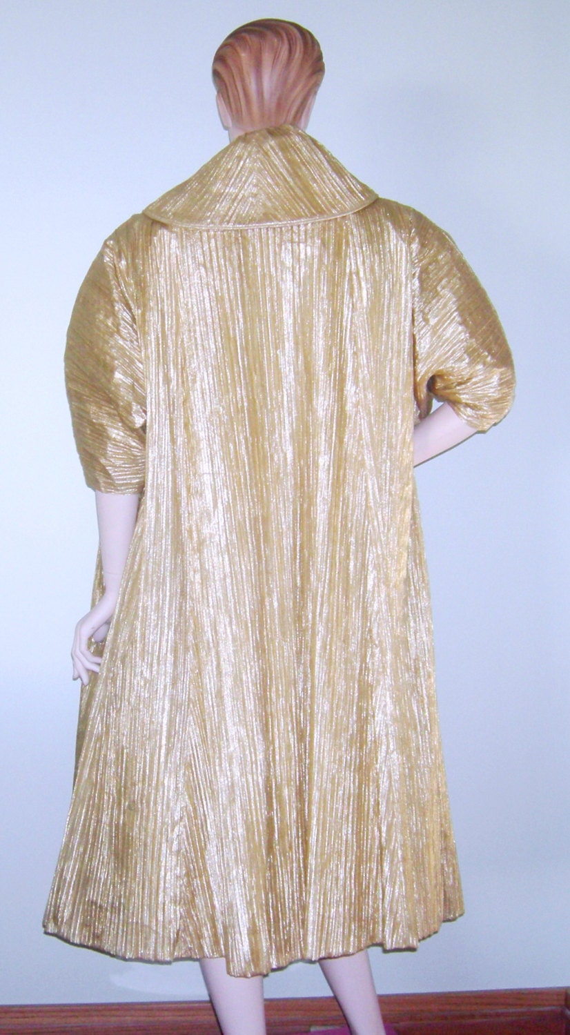 Vintage 50s Ceil Chapman Coat Haute Couture Gold Lurex Tree Bark ...