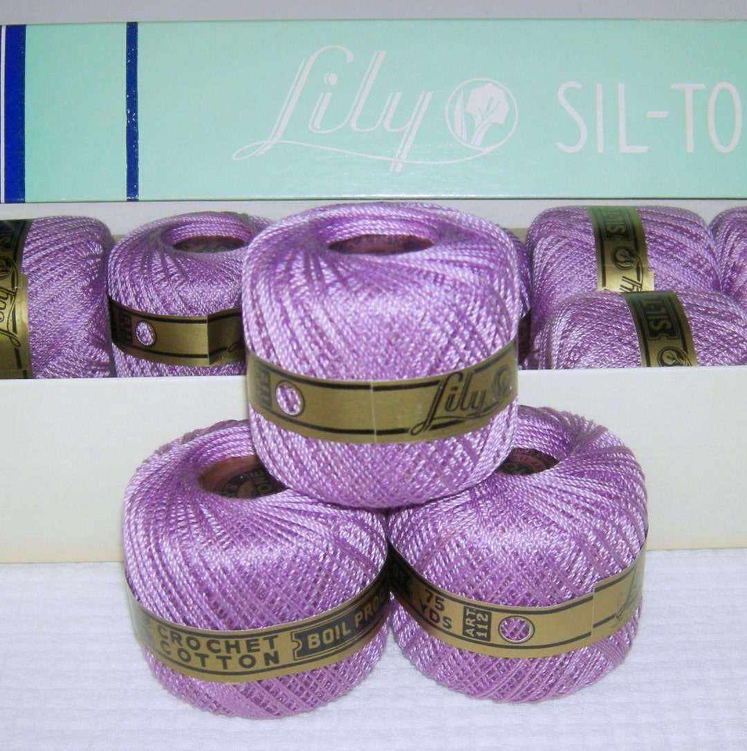 LILY Mills/ Sil Tone Cotton Crochet Yarns Art 112 Color Fast 10 Spools ...