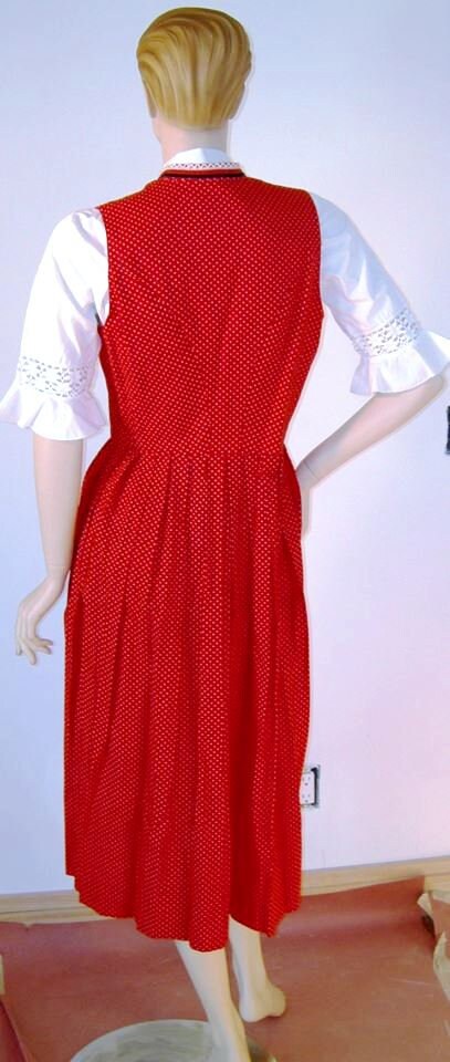 Vintage Red German DIRNDL Trachten Dress Oktoberfest Kruger - Etsy