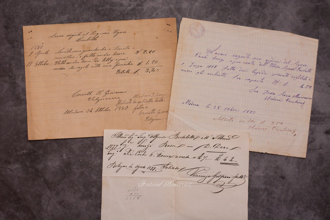 3 Antique Italian Documents 1800s 045 - Etsy