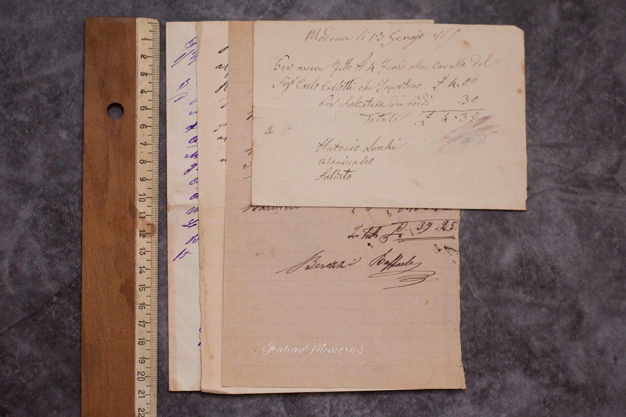 4 Antique Italian Documents 1800s 048 - Etsy