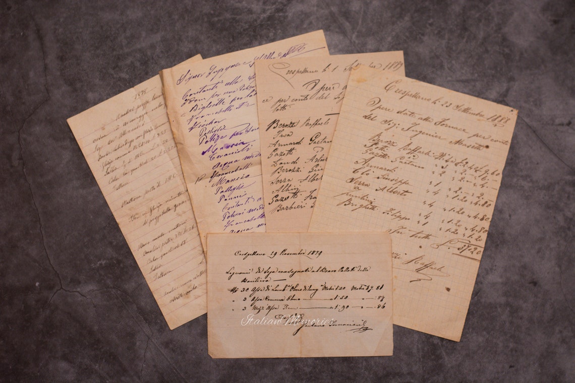 5 Antique Italian Documents 1800s 043 - Etsy