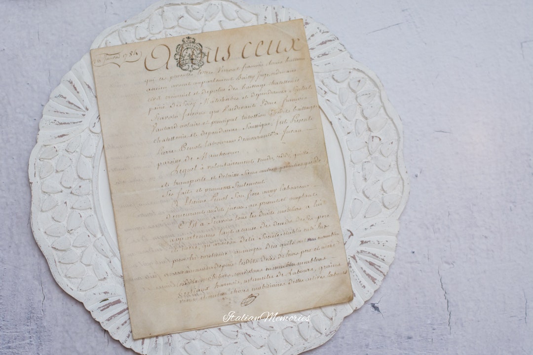 1781 Antique French Parchment (173) - Etsy