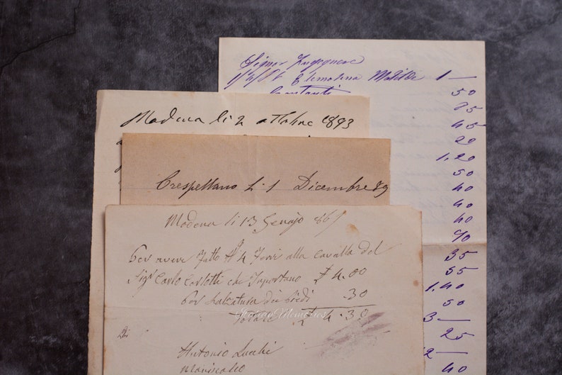 4 Antique Italian Documents 1800s 048 - Etsy