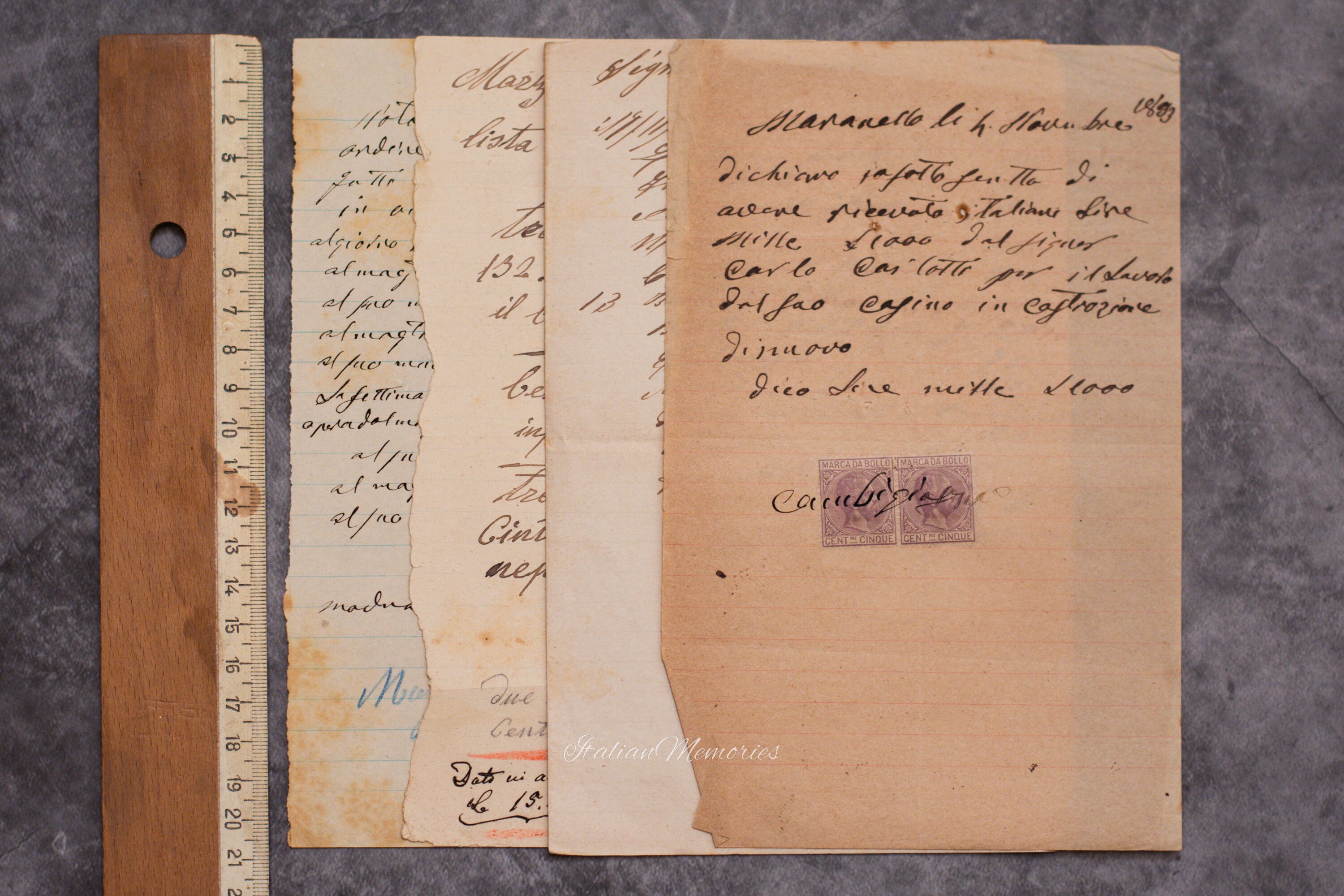 4 Antique Italian Documents 1800s 047 - Etsy