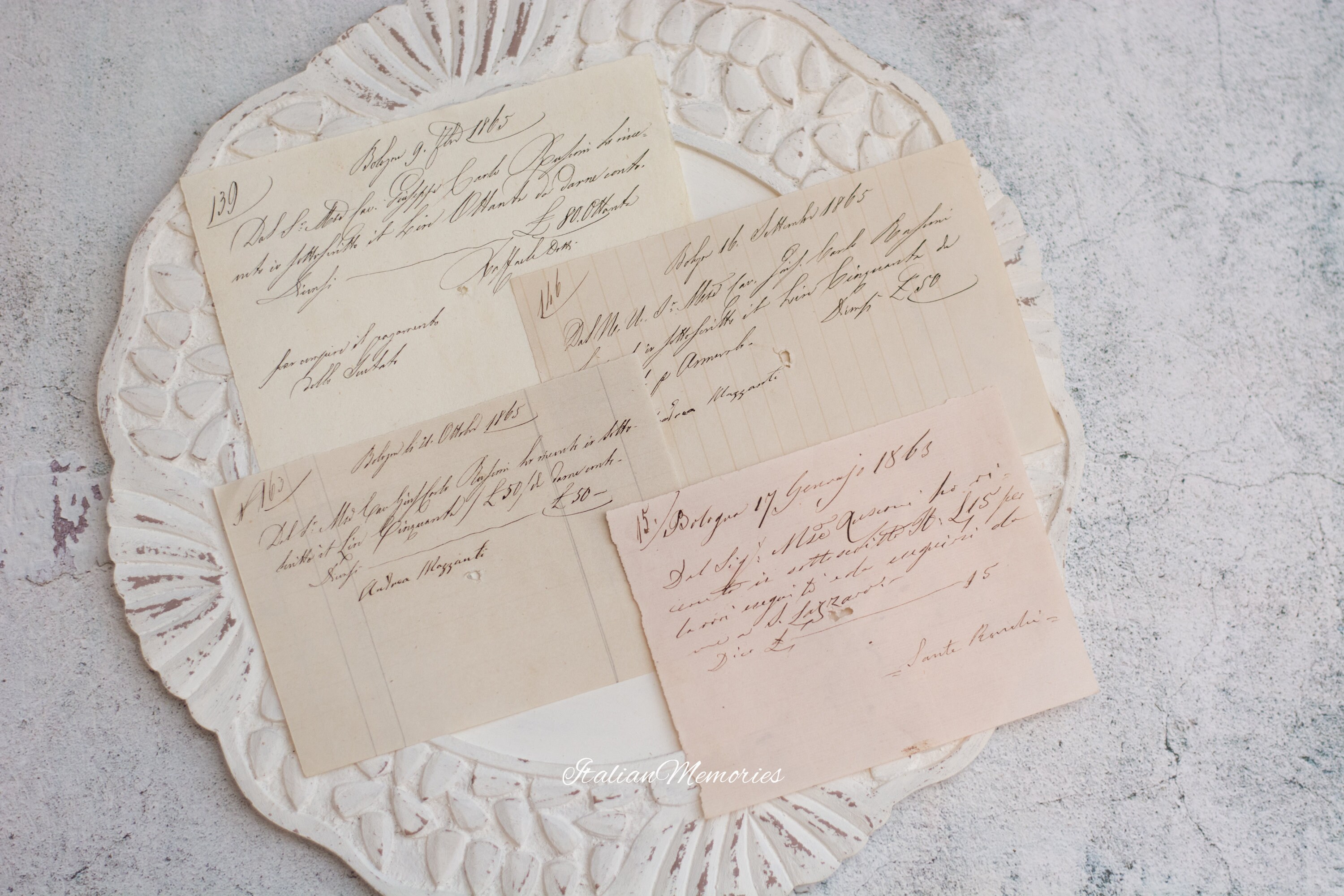 041 4 antique italian documents 1800s Paper Ephemera Paper & Party ...
