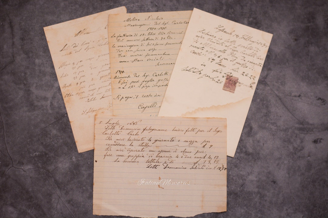 4 Antique Italian Documents 1800s 044 - Etsy