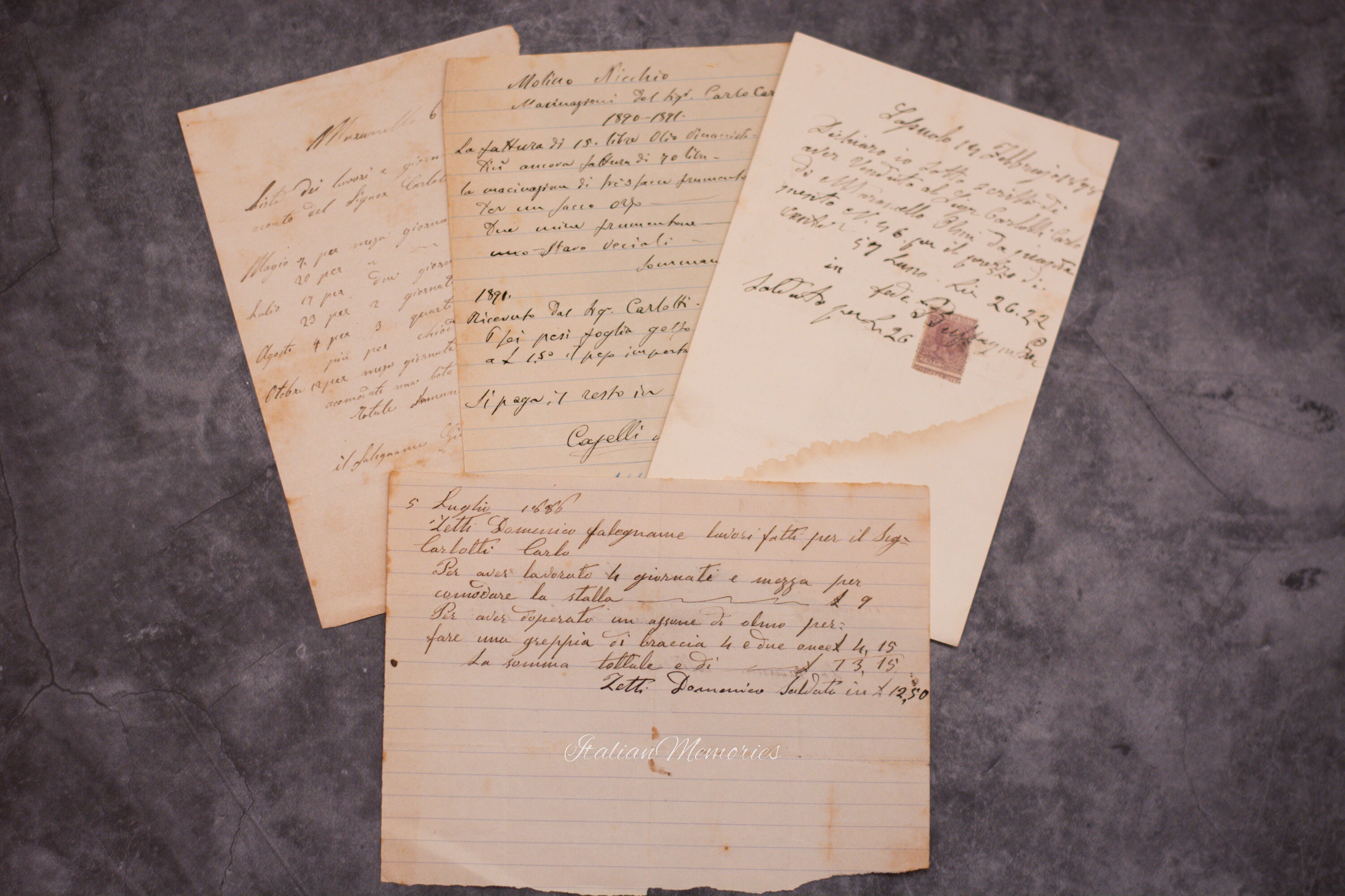 4 Antique Italian Documents 1800s 044 - Etsy