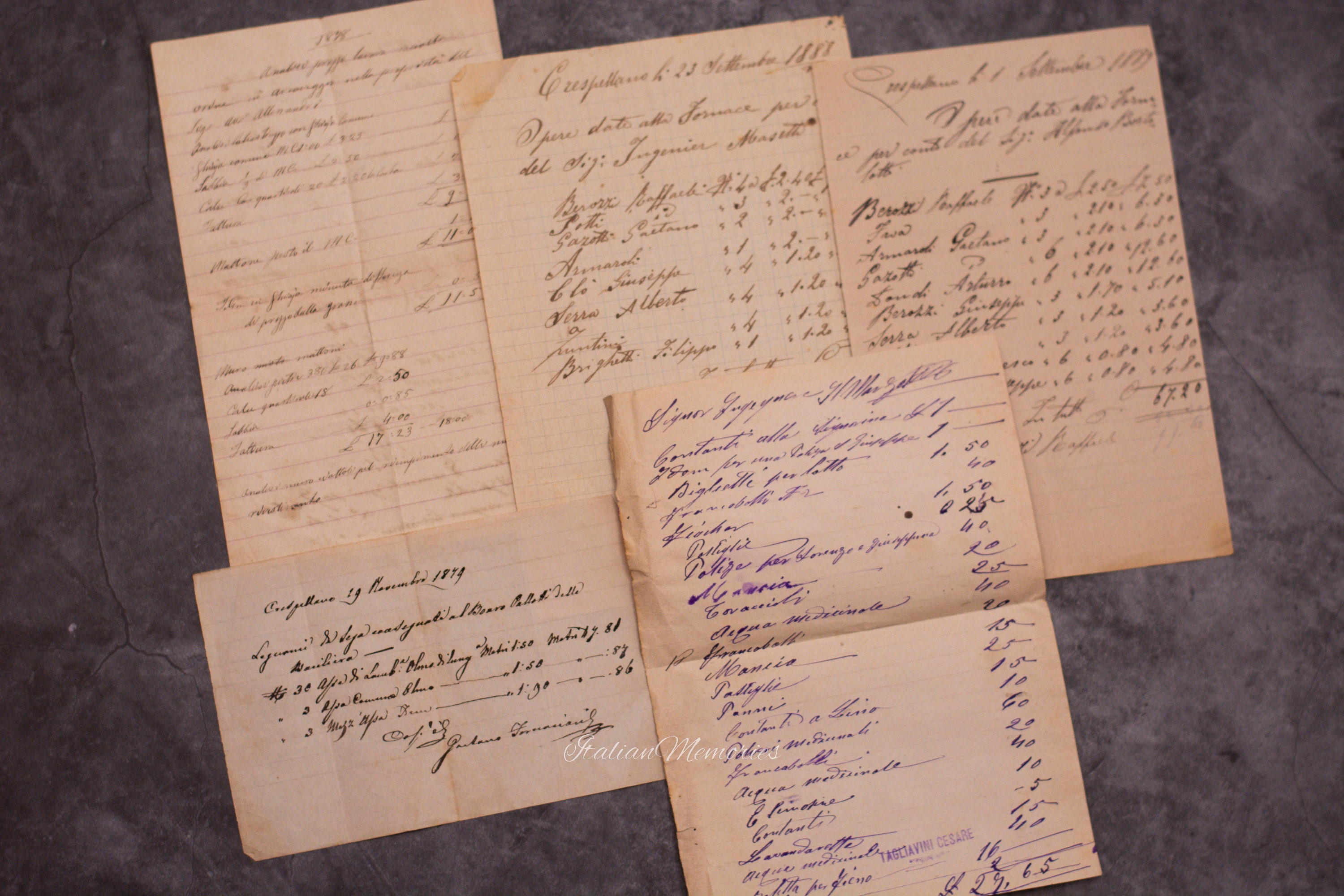 5 Antique Italian Documents 1800s 043 - Etsy