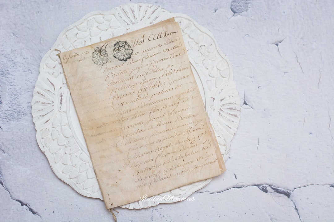 1781 Antique French Parchment (172) - Etsy