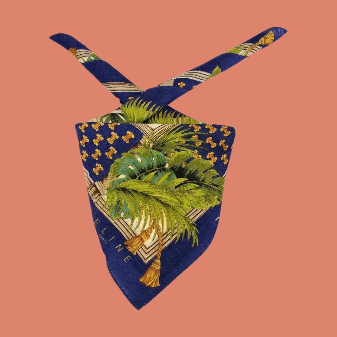 Vintage Celine Tropical Palm Tree Bandana - Etsy
