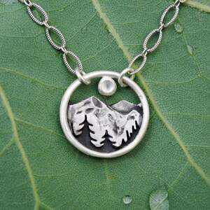 Alpine Dreamer - Moonstone Mountain Pines Necklace - Recycled Sterling ...