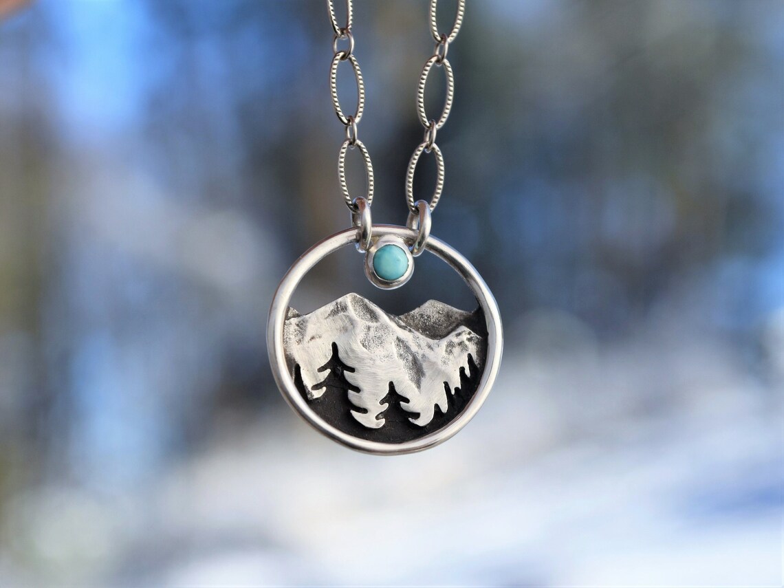 Alpine Dreamer Turquoise Mountain Pines Necklace Sterling - Etsy