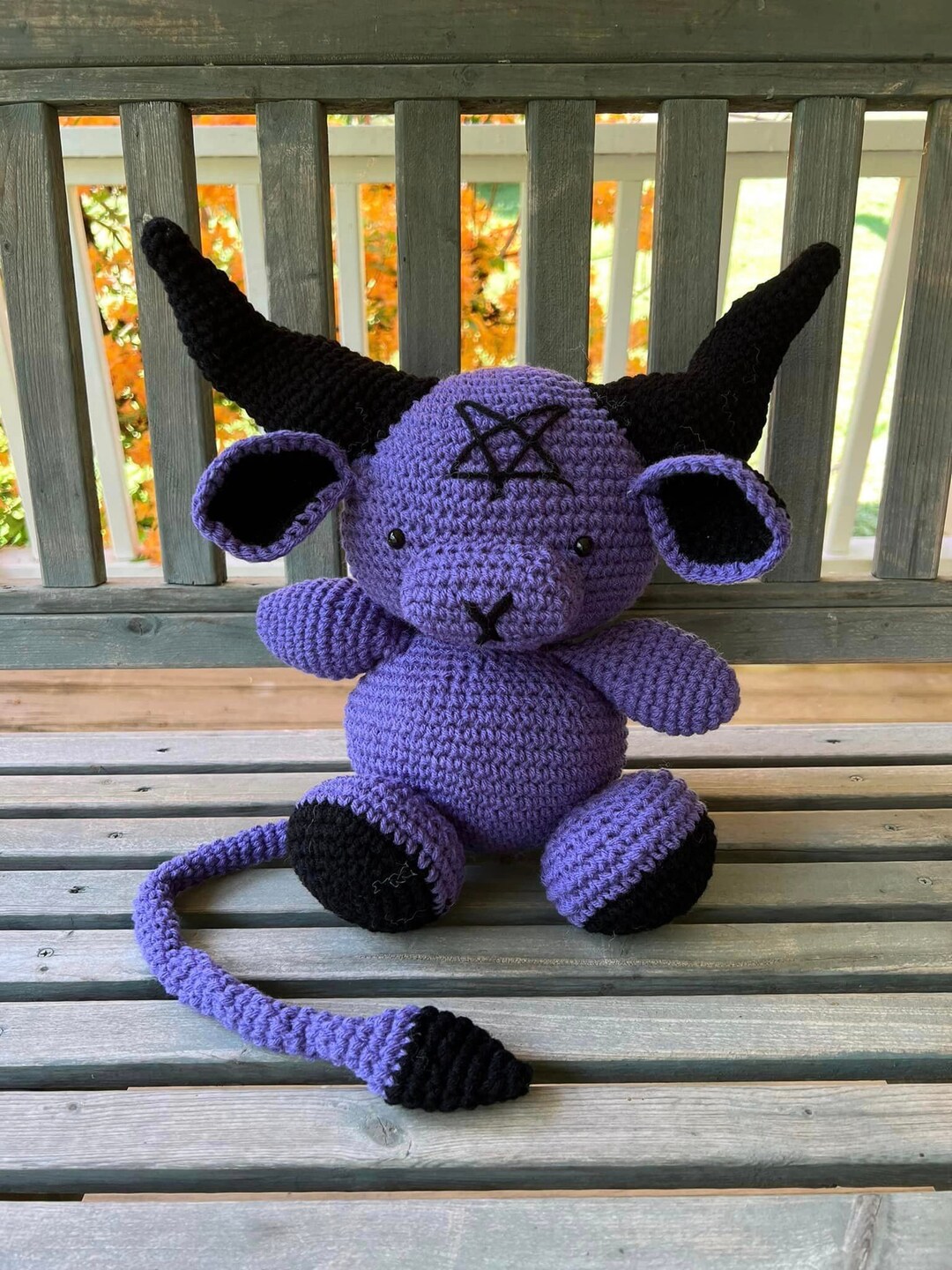 Crochet Baphomet - Amigurumi Plush Toy Cow Devil Goth - Crochet Stuffed ...