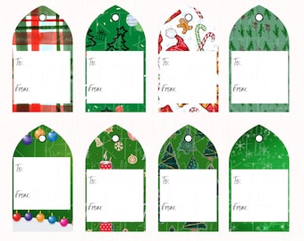 Holiday DIY Gift Tags Printable Mint Green and Gold Foil Theme Instant ...