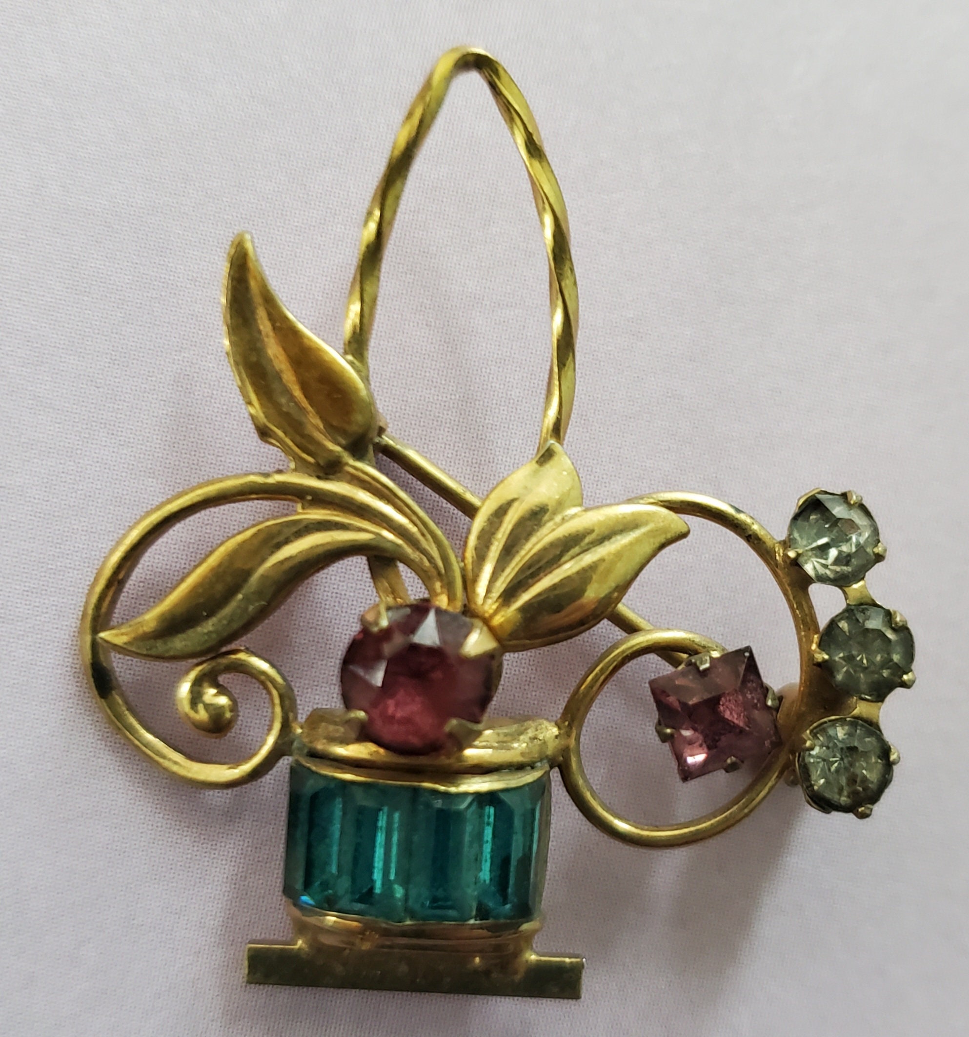 Harry Iskin 12kgoldfilledflower Basketbrooch - Etsy