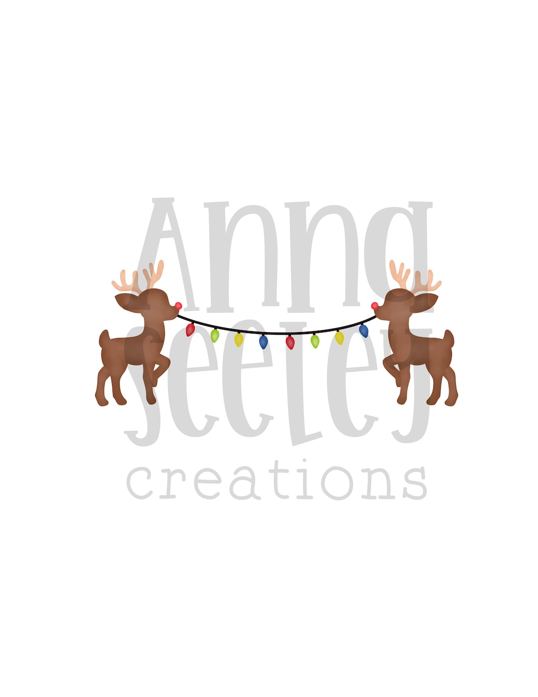 Reindeer With Christmas Light Banner - Etsy