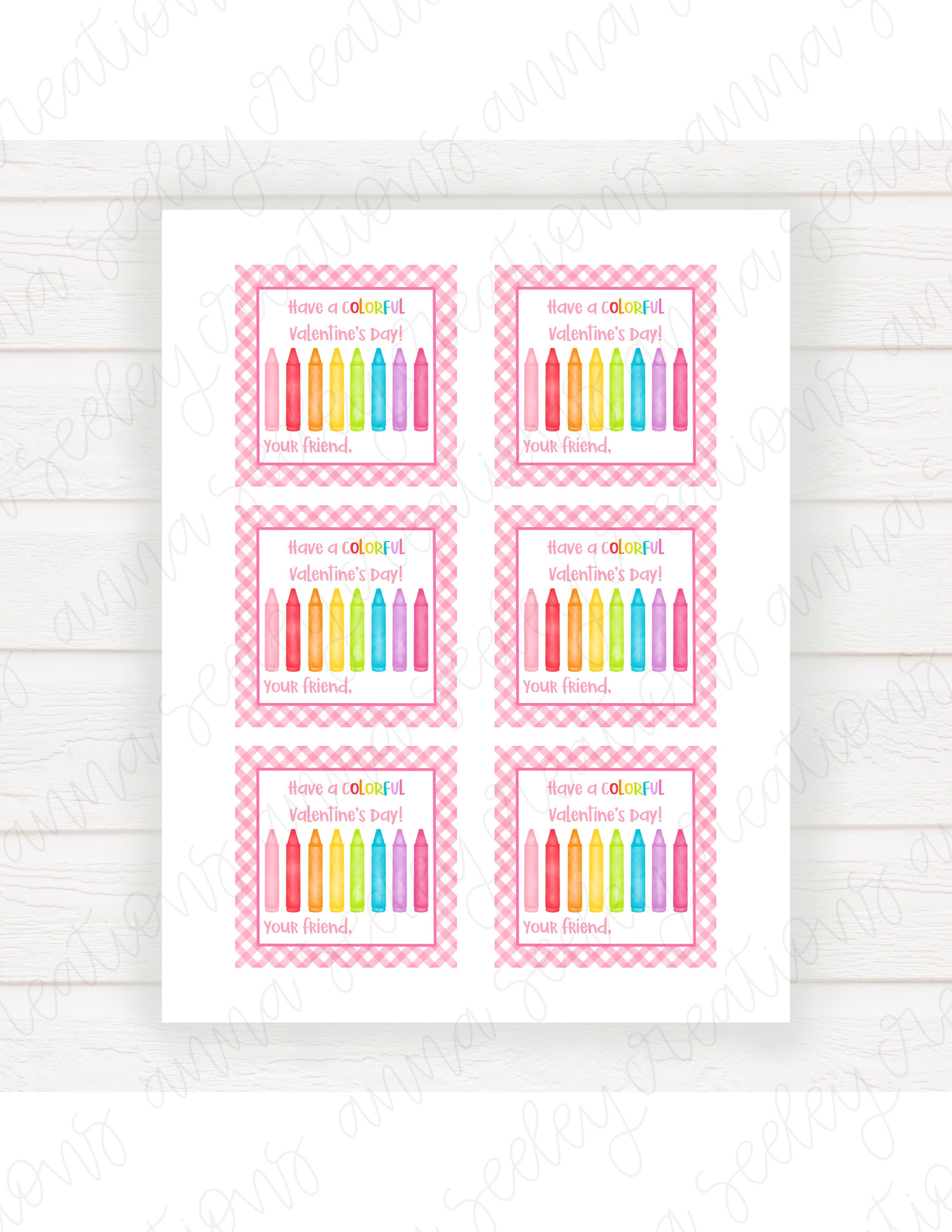 Printable Non-editable PDF 3x3in Crayon Marker Pencil Paint - Etsy