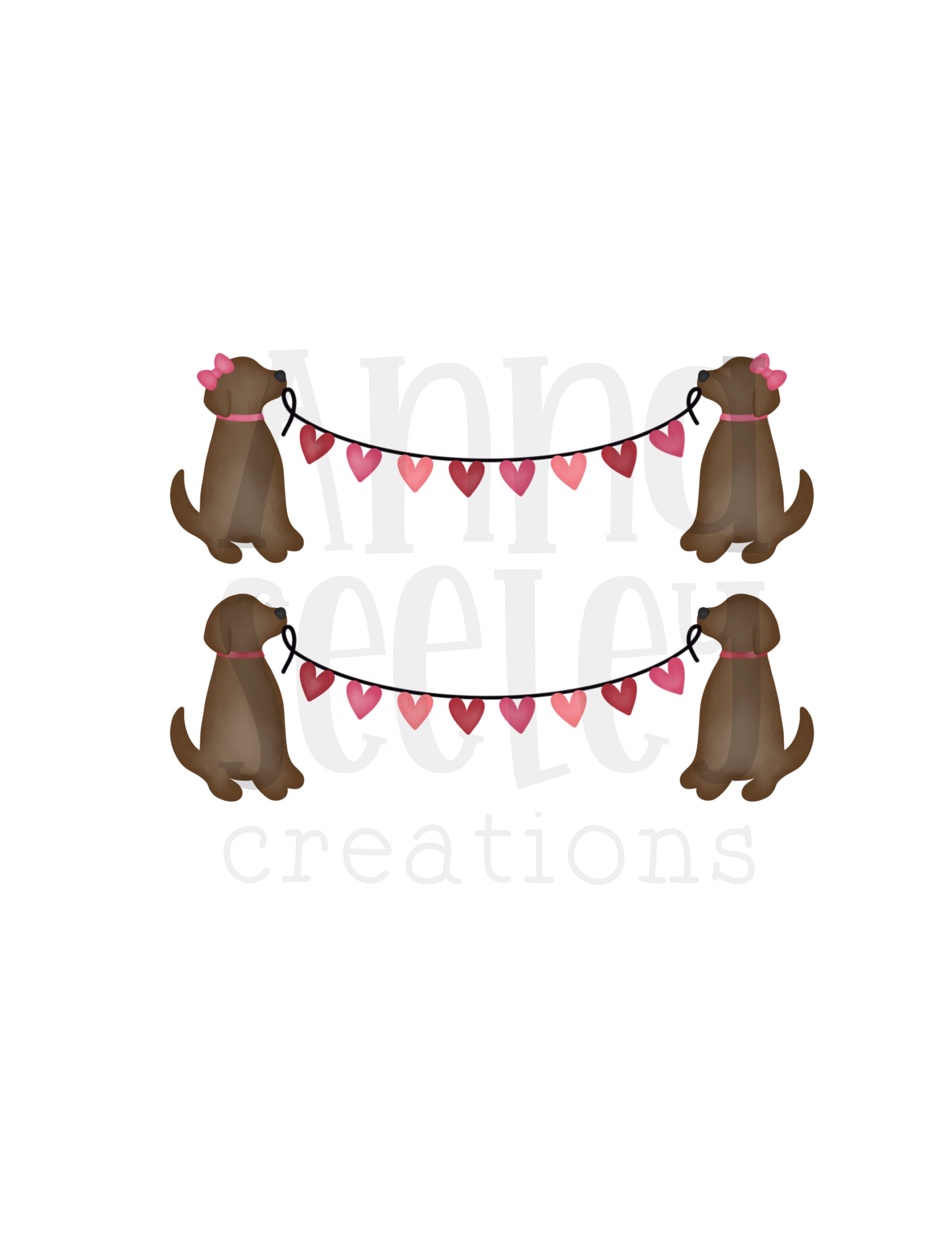 Valentine Chocolate Brown Lab Puppy Dog Heart Banners | Etsy