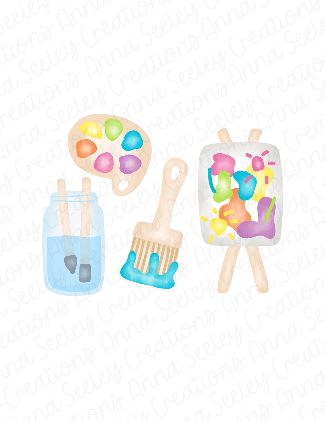 Artist Bundle - Art Easel Canvas Paint Painting Brush Community Helper ...