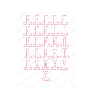 Pink Watercolor Monogram Initials Alphabet PNG Designs for Heat Press ...