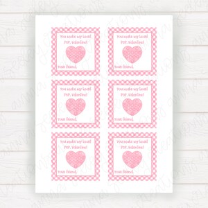 Printable Non-editable PDF 3x3in Heart Pop It Toy Kids Valentine’s Day ...
