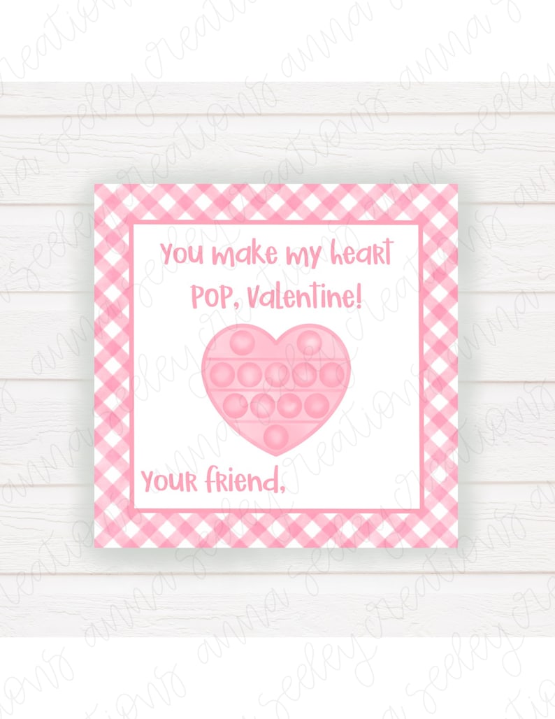 Printable Non-editable PDF 3x3in Heart Pop It Toy Kids - Etsy