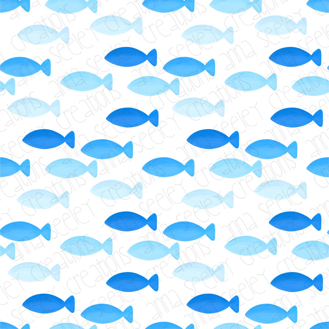 SEAMLESS PATTERN - Watercolor Fish - Digital Paper Design for ...