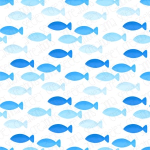 SEAMLESS PATTERN - Watercolor Fish - Digital Paper Design for ...