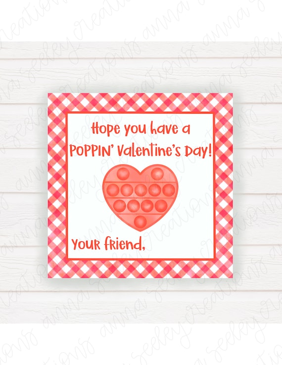 Printable Non-editable PDF 3x3in Heart Pop It Toy Kids | Etsy