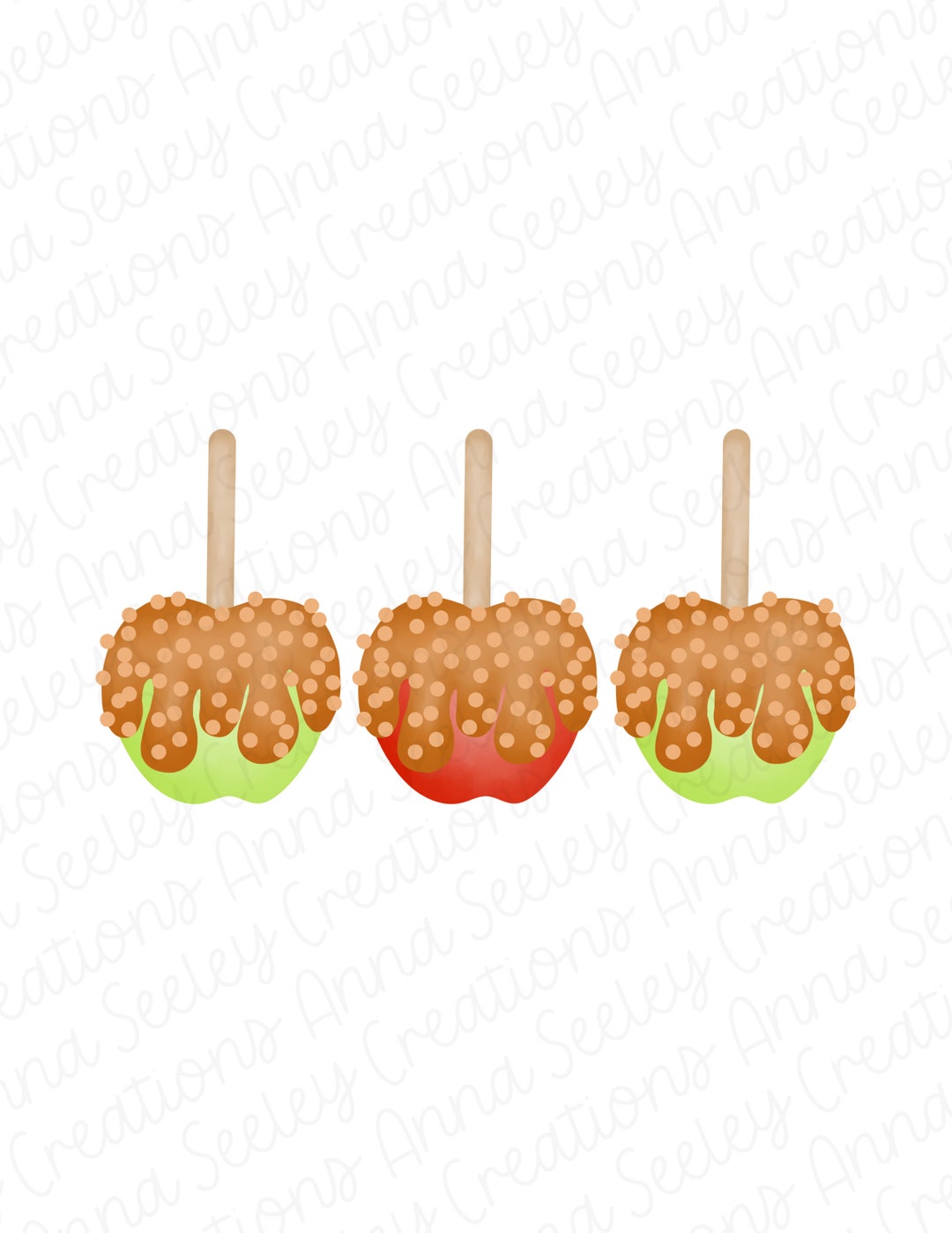 Candy Caramel Apple Nuts Sprinkles Carnival Fair Food Circus Watercolor ...