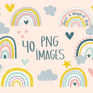 Boho Rainbow Clip Art Vol. 1 - Etsy