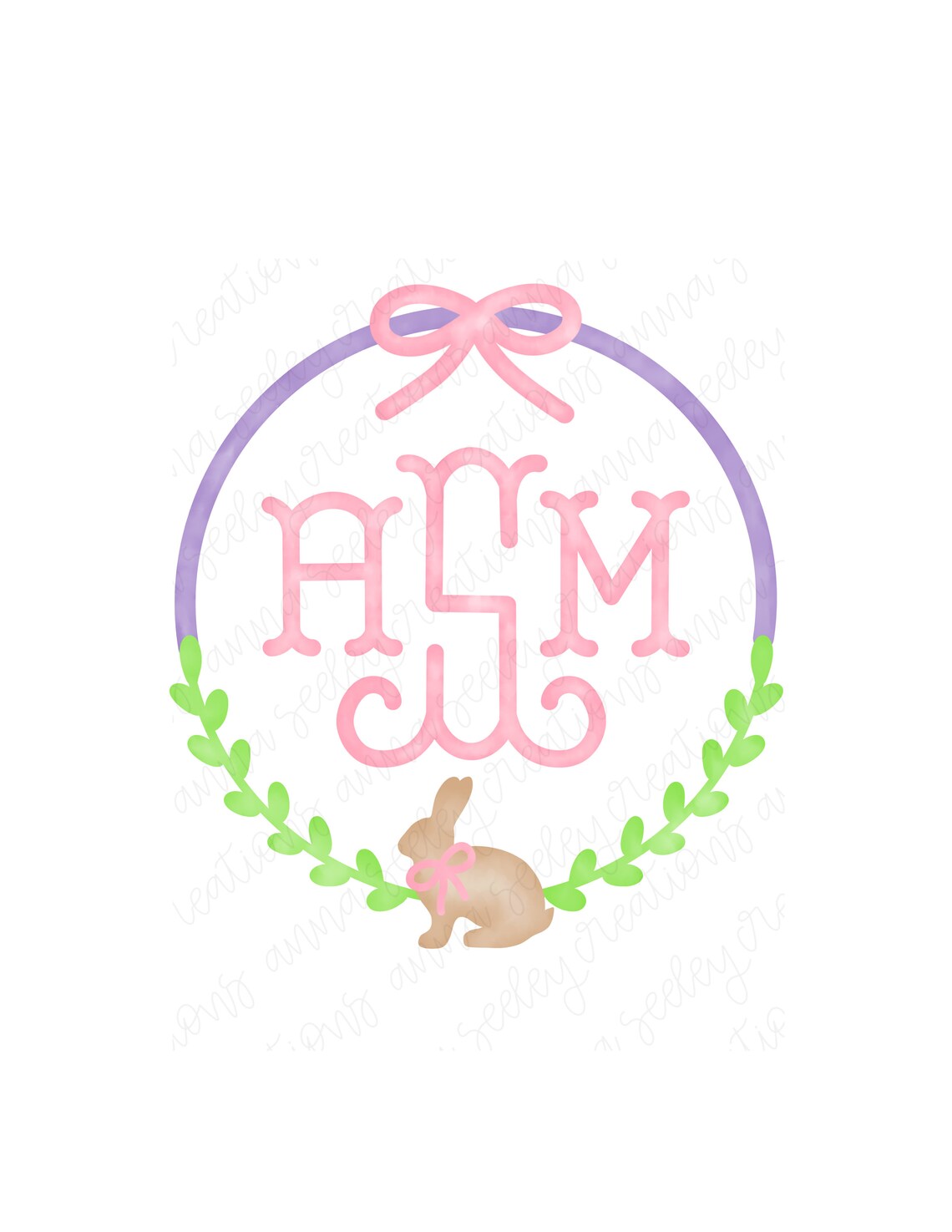 Pink Watercolor Monogram Initials Alphabet PNG Designs for - Etsy